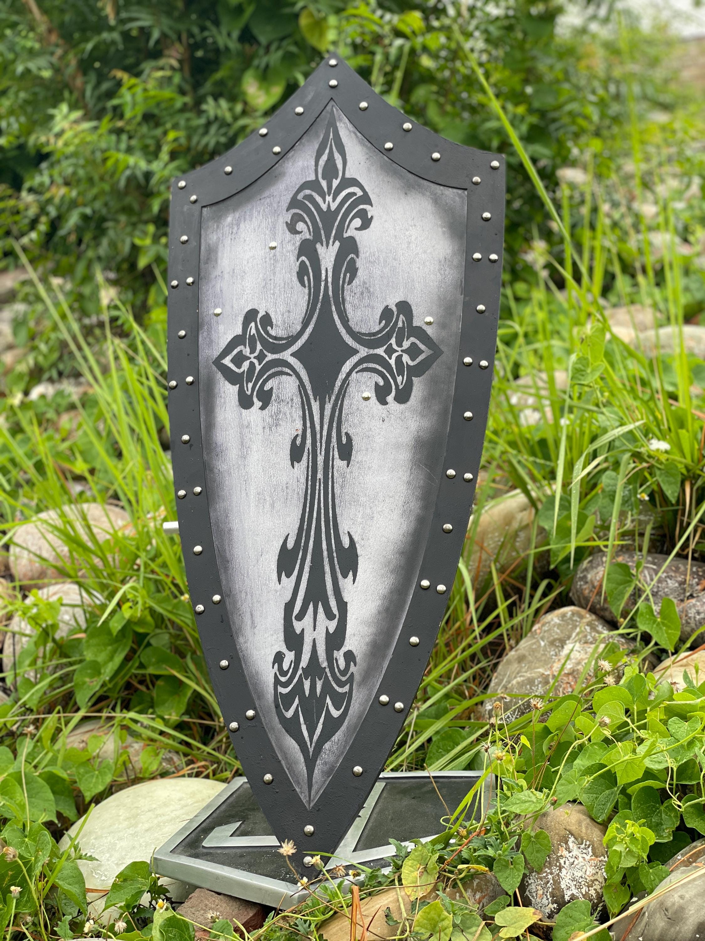 Templar Shield - Medieval Knight Cross Wooden Templar Heater Shield ...