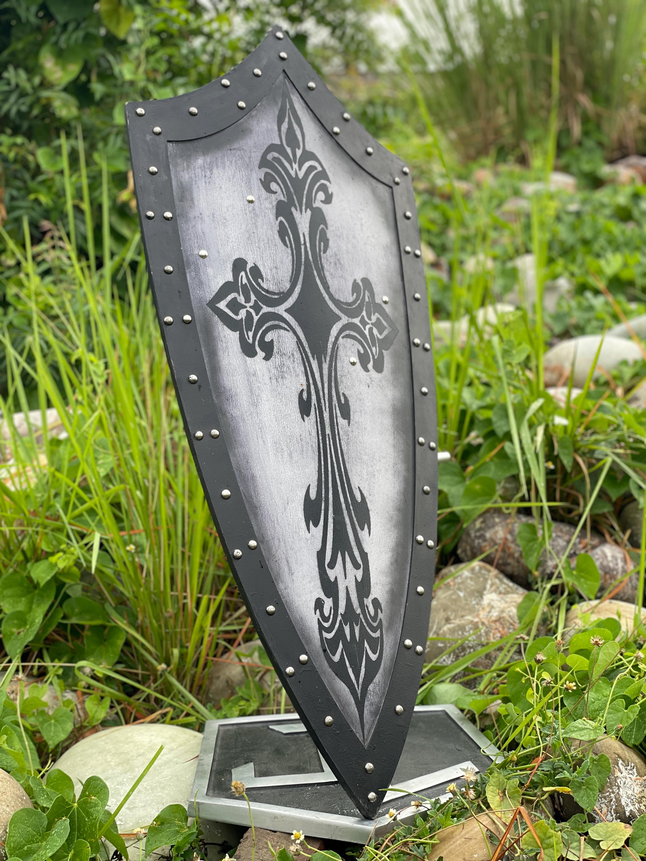 Templar Shield - Medieval Knight Cross Wooden Templar Heater Shield ...