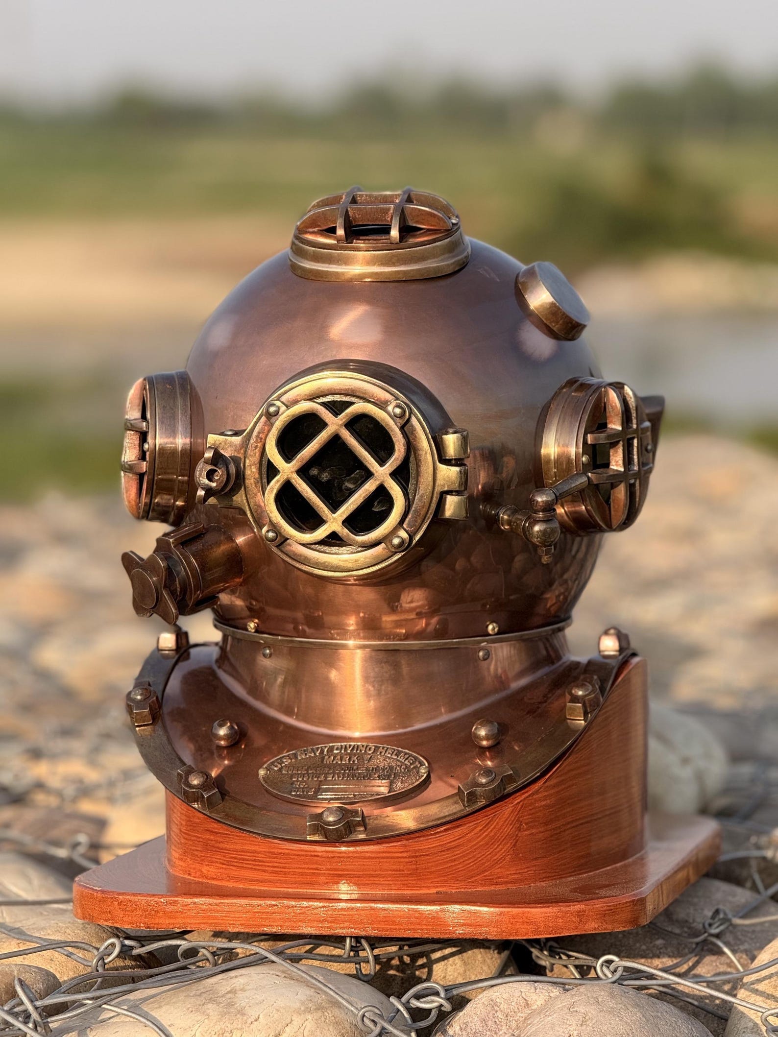 Brown Diving Helmet - Diving Helmet - Mark V US Navy Helmet - Commando ...