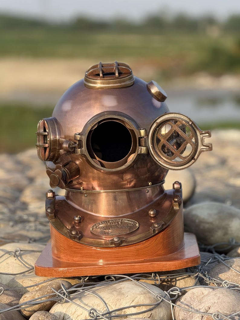 Brown Diving Helmet - Diving Helmet - Mark V US Navy Helmet - Commando ...