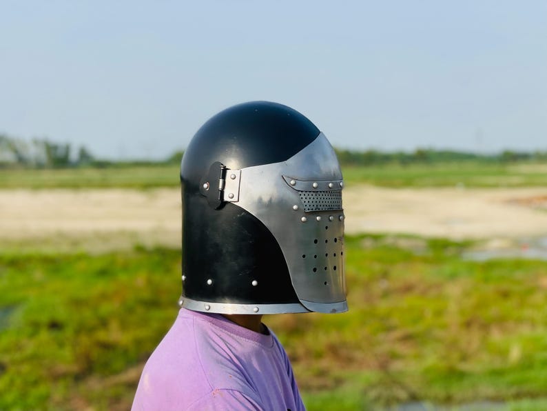 Barbuta Visor Helmet - Knight Armor Helmet - LARP Cosplay Halloween ...