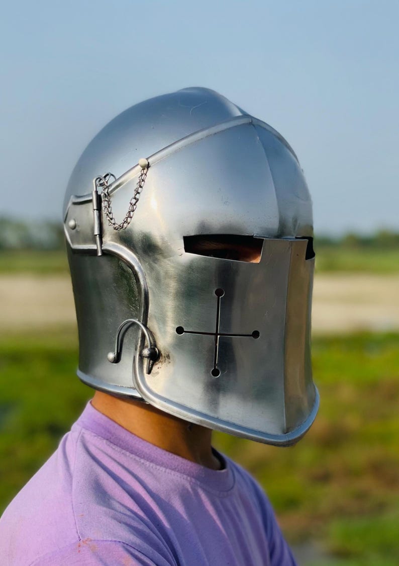 Barbuta Helmet - Medieval Knight Helmet - LARP Cosplay Halloween Helmet ...