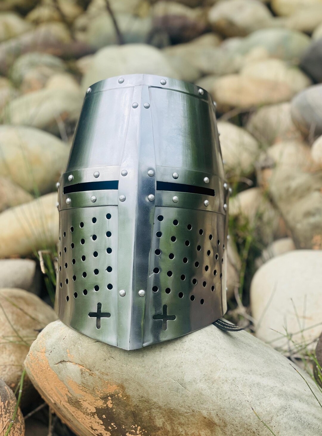 Templar Helmet - Medieval Crusader Helmet - Knight Helmet - 18g Mild ...