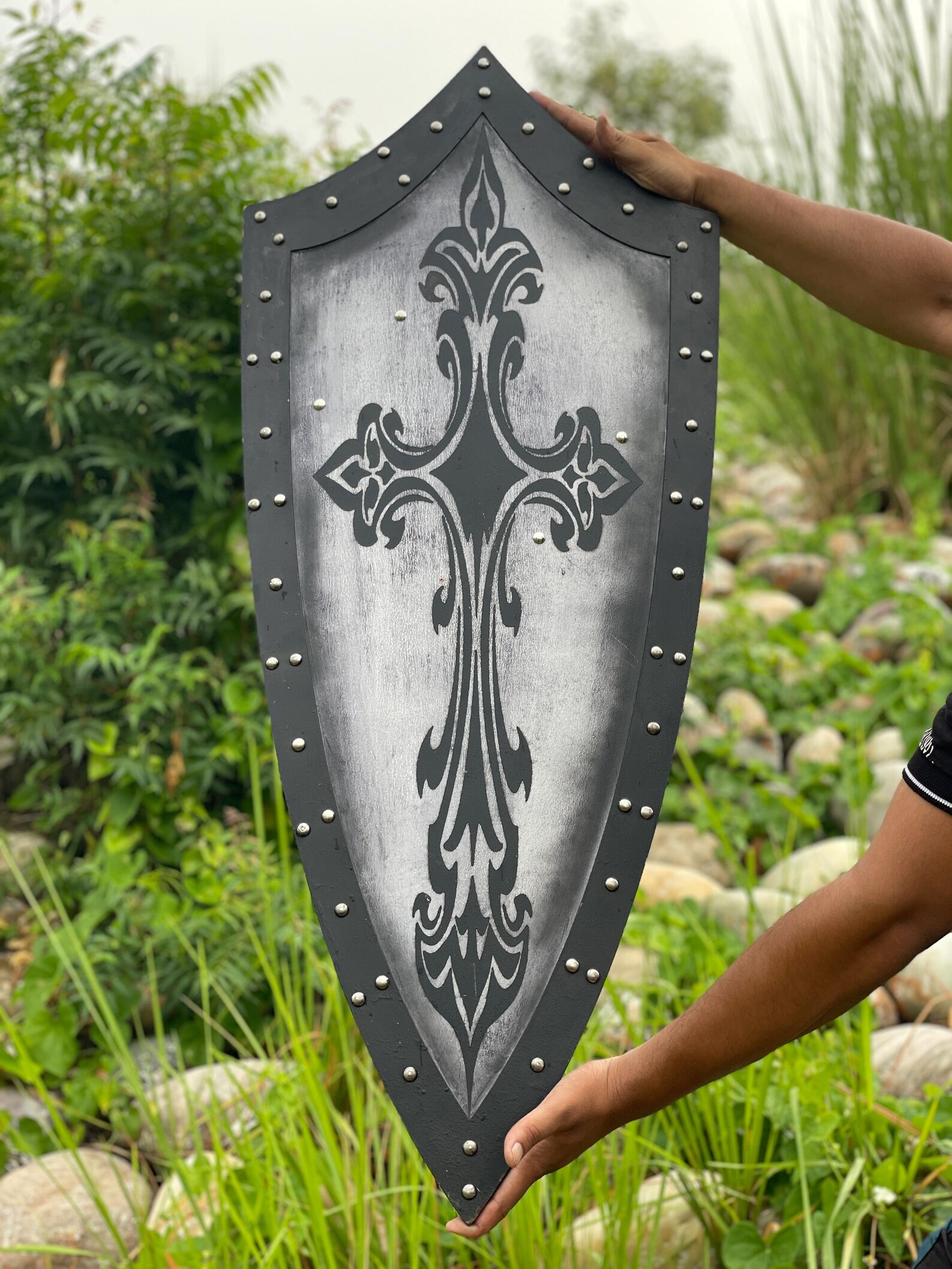 Templar Shield - Medieval Knight Cross Wooden Templar Heater Shield ...