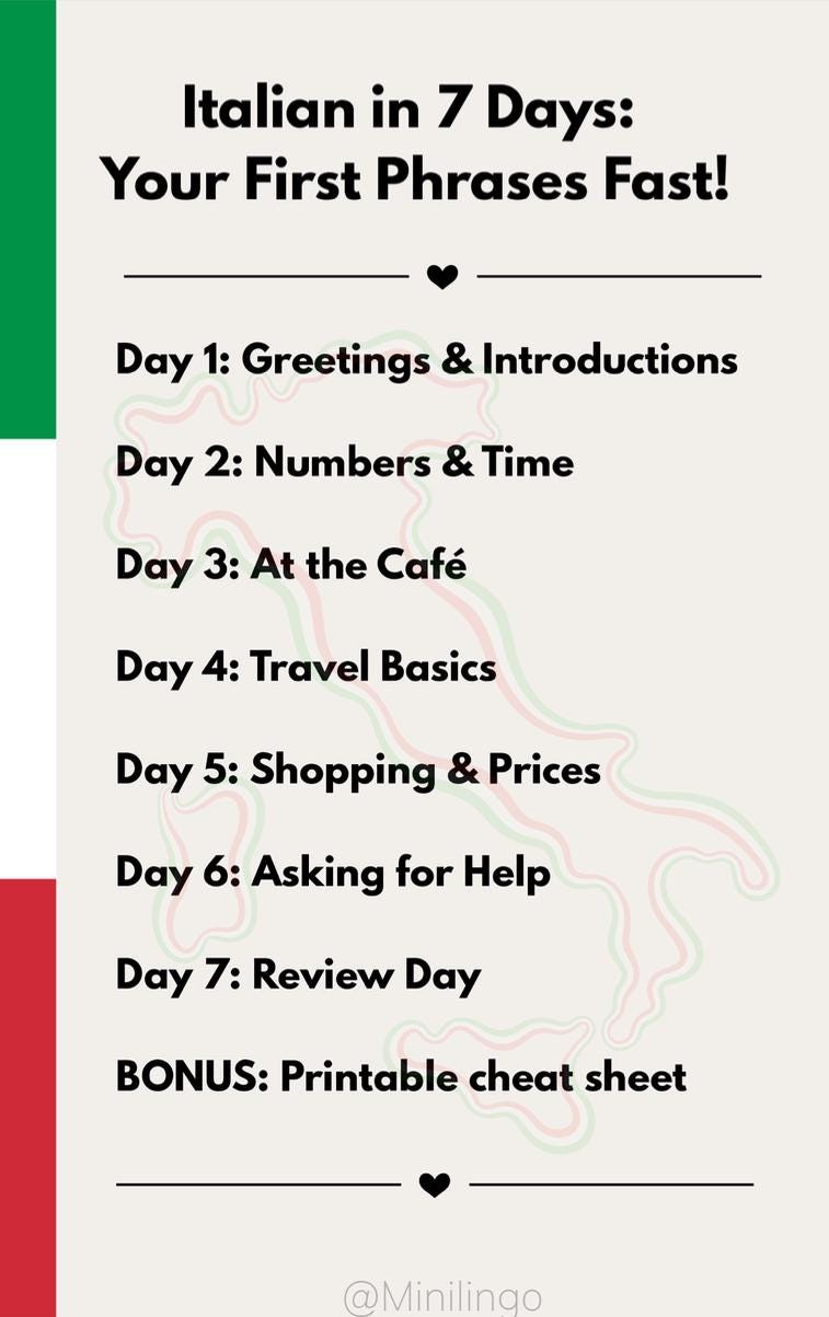 Learn Basic Italian in 7 Days - Travel to Italy With All the ...