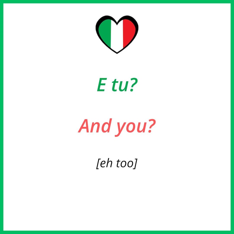 Italian Phrase Flashcards for Beginners: Learn Italian (printable PDF ...
