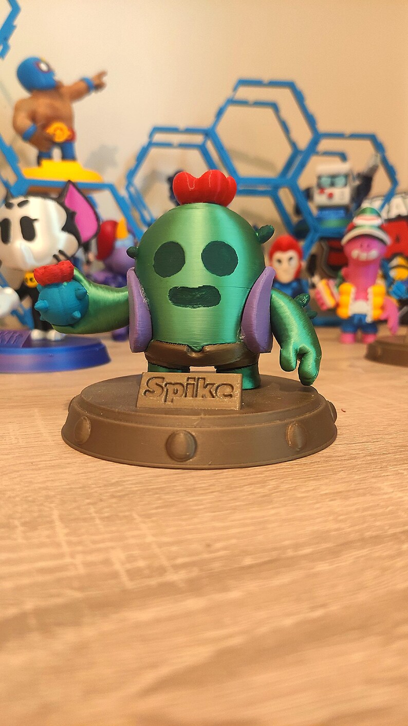Spike Brawl Stars Figurine – 3D Printed in Color + Hand Painted – Gamer ...