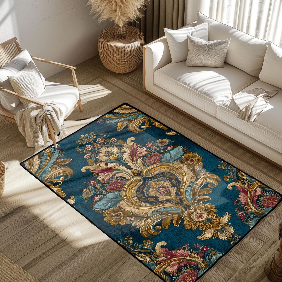 Baroque Style Rug, Victorian Home Area Rug, Art History Lover Carpet ...