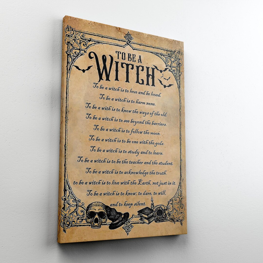To Be A Witch Creed Canvas, Wiccan Rede Posters, Pagan Religion Wall ...