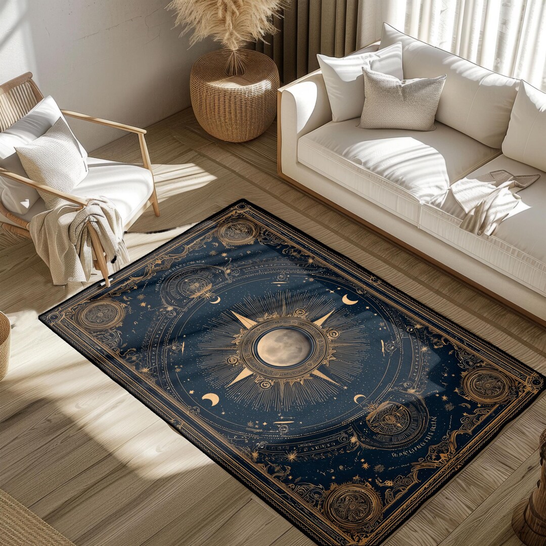 Astrology Celestial Constellation Rug, Cosmic Star Map Floor Rug ...
