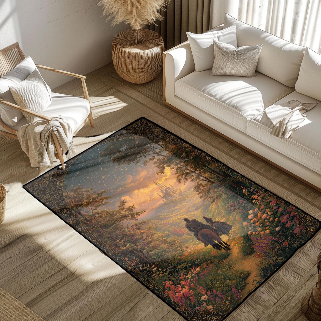 Horse Rider Rug, Riding Scene Rug, Sunset Landscape Rug, Nature Lover ...
