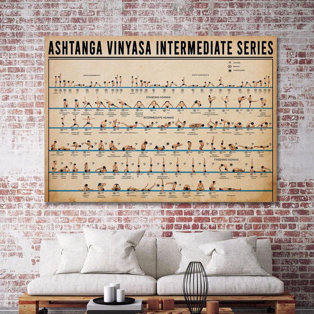Ashtanga Vinyasa Intermediate Series, Yoga Poses Chart Canvas, Ashtanga ...