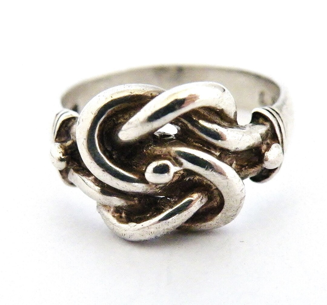 Chunky Silver Knot Ring Sterling Lover's Knot - Etsy