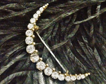 Crescent Moon Brooch | Etsy