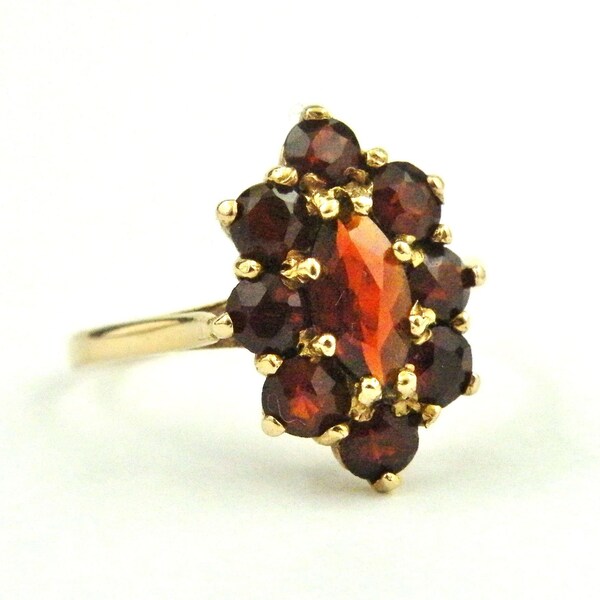 Gold Garnet Ring - Etsy