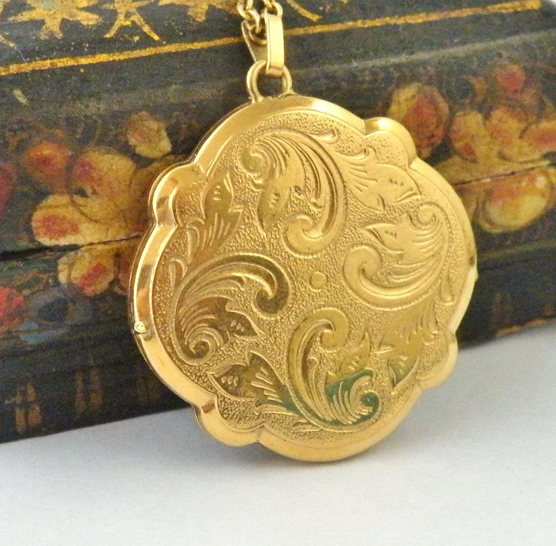 Vintage Locket Gold Filled , Rolled Gold Chain 1970s, English Rolled ...