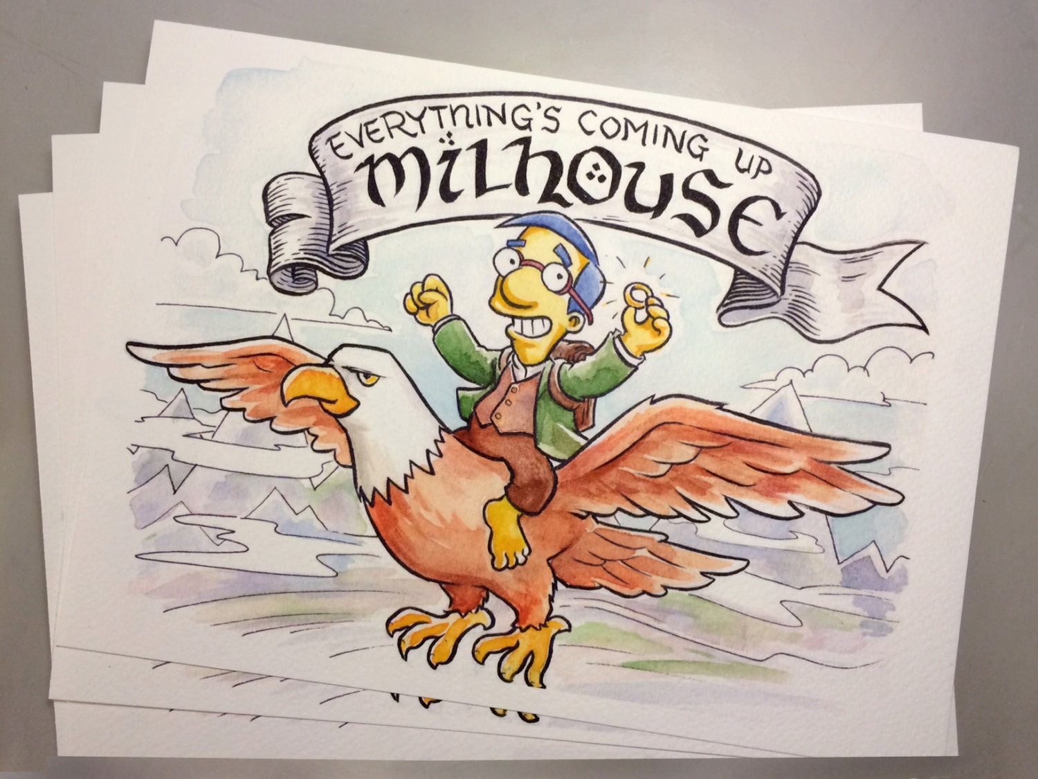Everythings Coming Up Milhouse Print Etsy