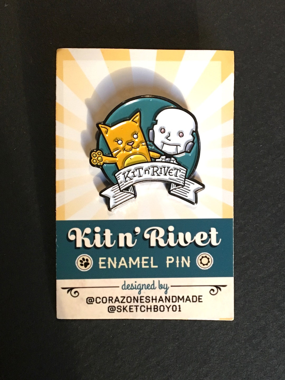Kit N' Rivet Enamel Pin - Etsy