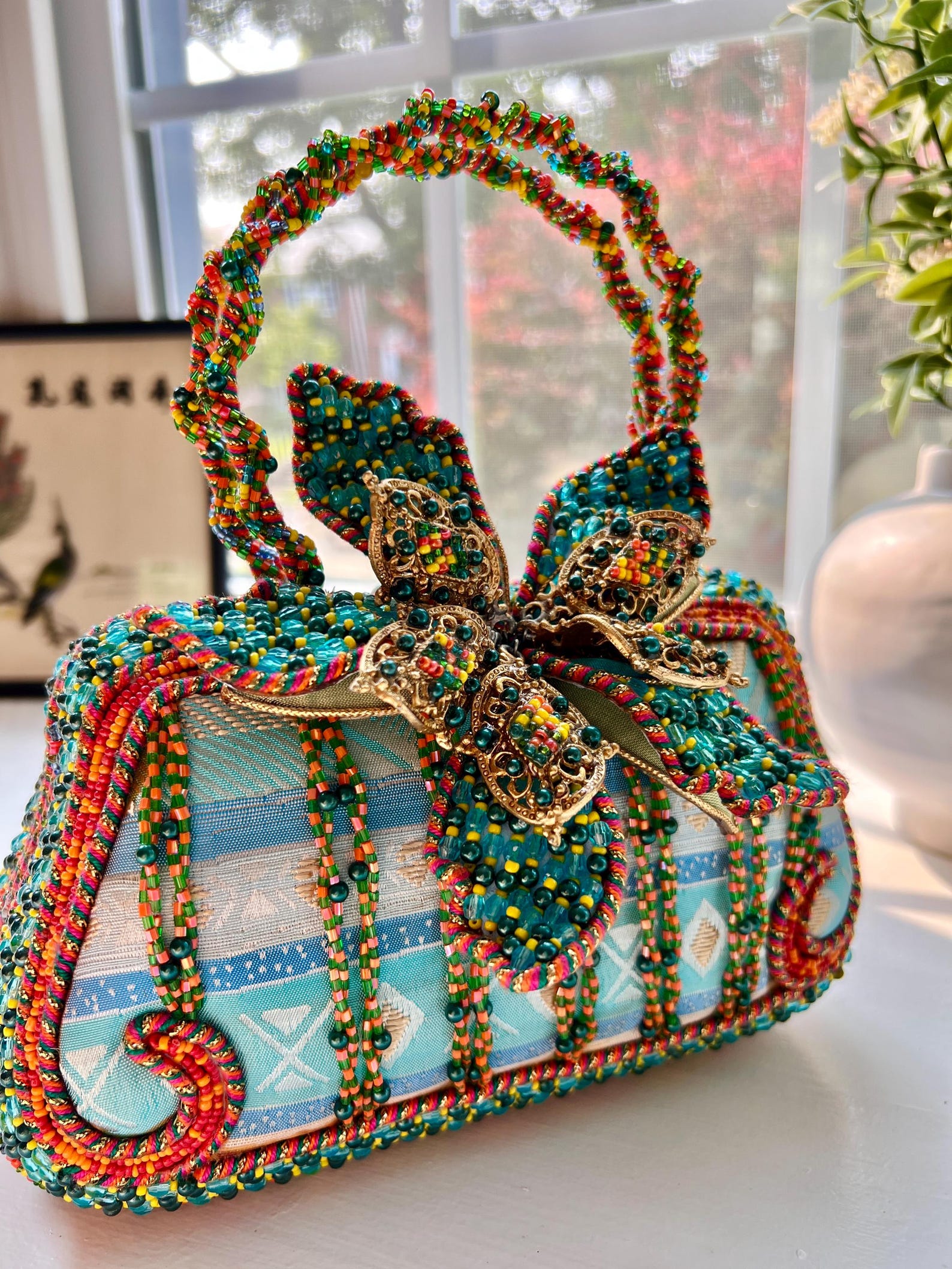 Mary Frances Vintage Beaded Purse, Embellished Floral Handle Bag - Etsy