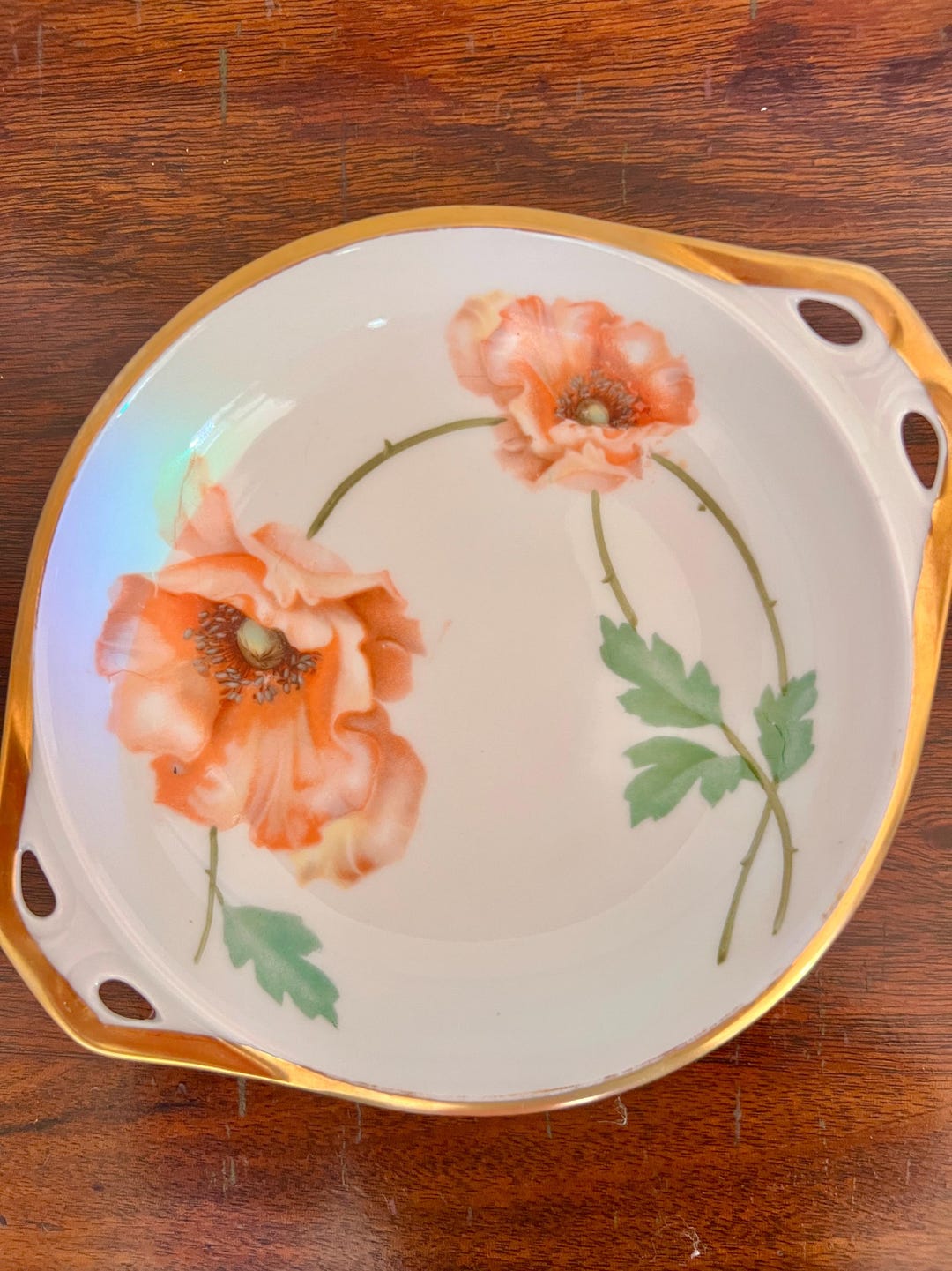 Vintage RS Germany Hand-painted Poppy Dish With Gold Handles - Etsy