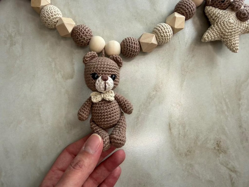 Crochet Teddy Bear Stroller Chain Pattern PDF | Baby Pram Chain ...