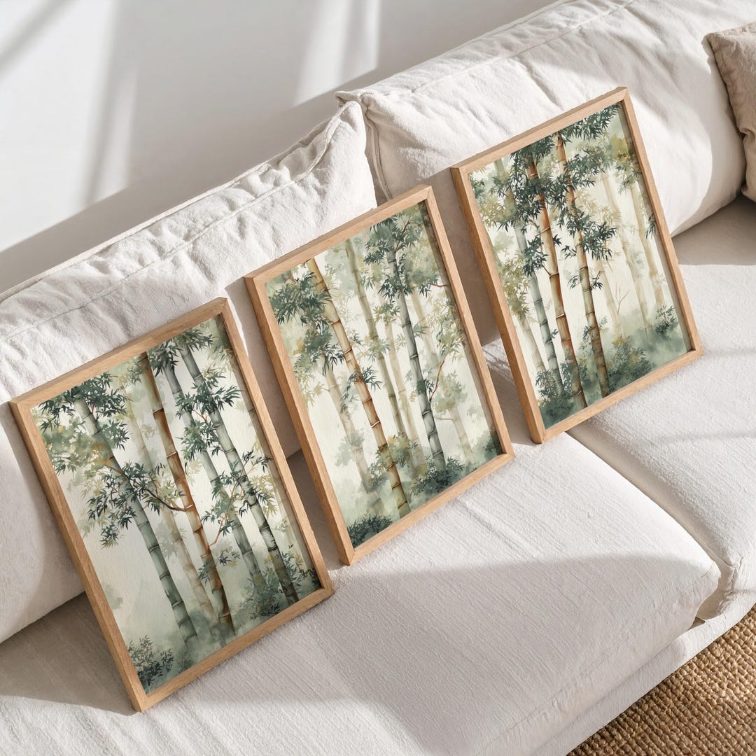 Japanese Forest Prints Set of 3: Zen Japandi Wall Art (digital Download ...