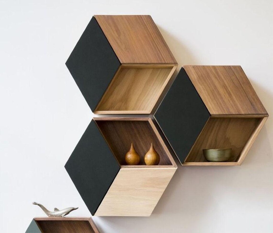Beehive 4-lid Wall Shelf - Stylish and Functional Storage Solution - Etsy