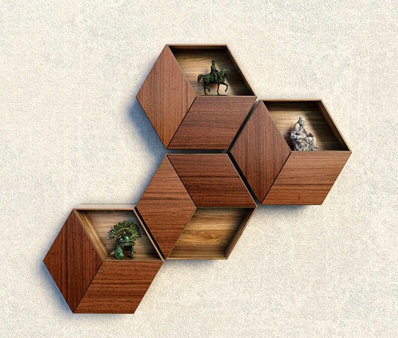 Beehive 4-lid Wall Shelf - Stylish and Functional Storage Solution - Etsy
