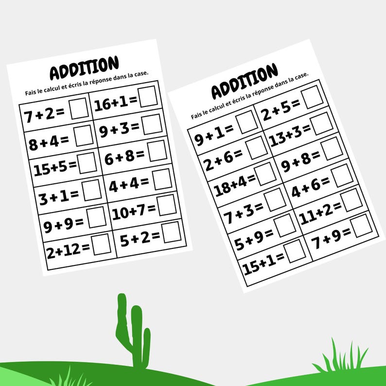 20 Printable Addition Exercises for Kids, Kindergarten, 1st Grade, 2nd ...