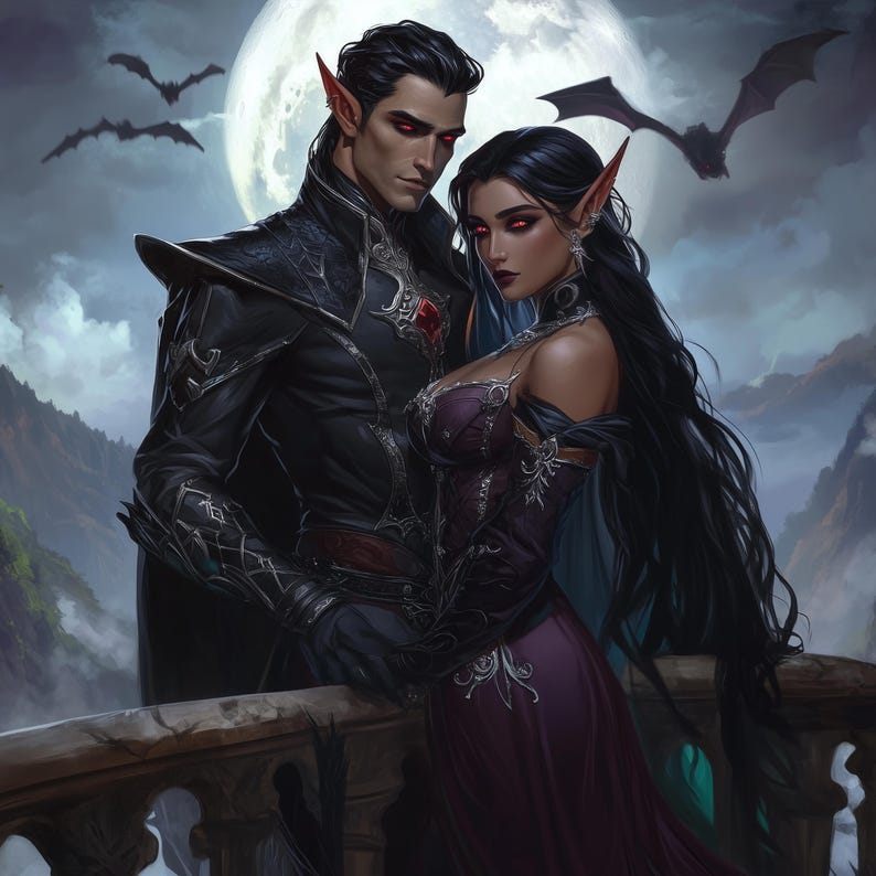 Custom Couple Fantasy RPG Portrait, Custom Character Art Commission ...