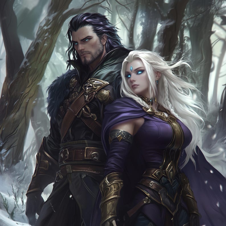 Custom Couple Fantasy RPG Portrait, Custom Character Art Commission ...