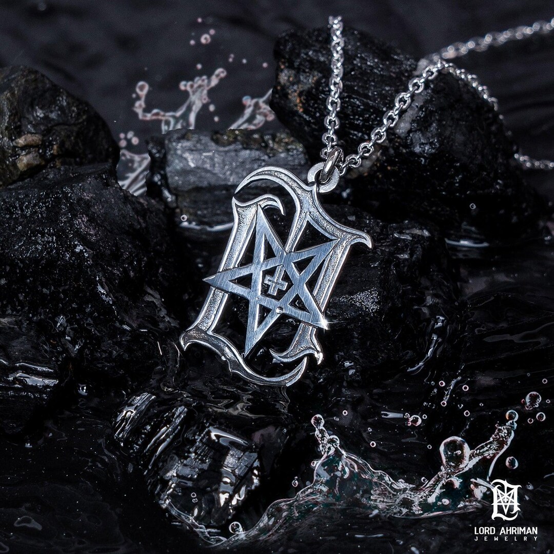 Lord Ahriman Sigil Pendant – 925 Sterling Silver Occult Necklace ...