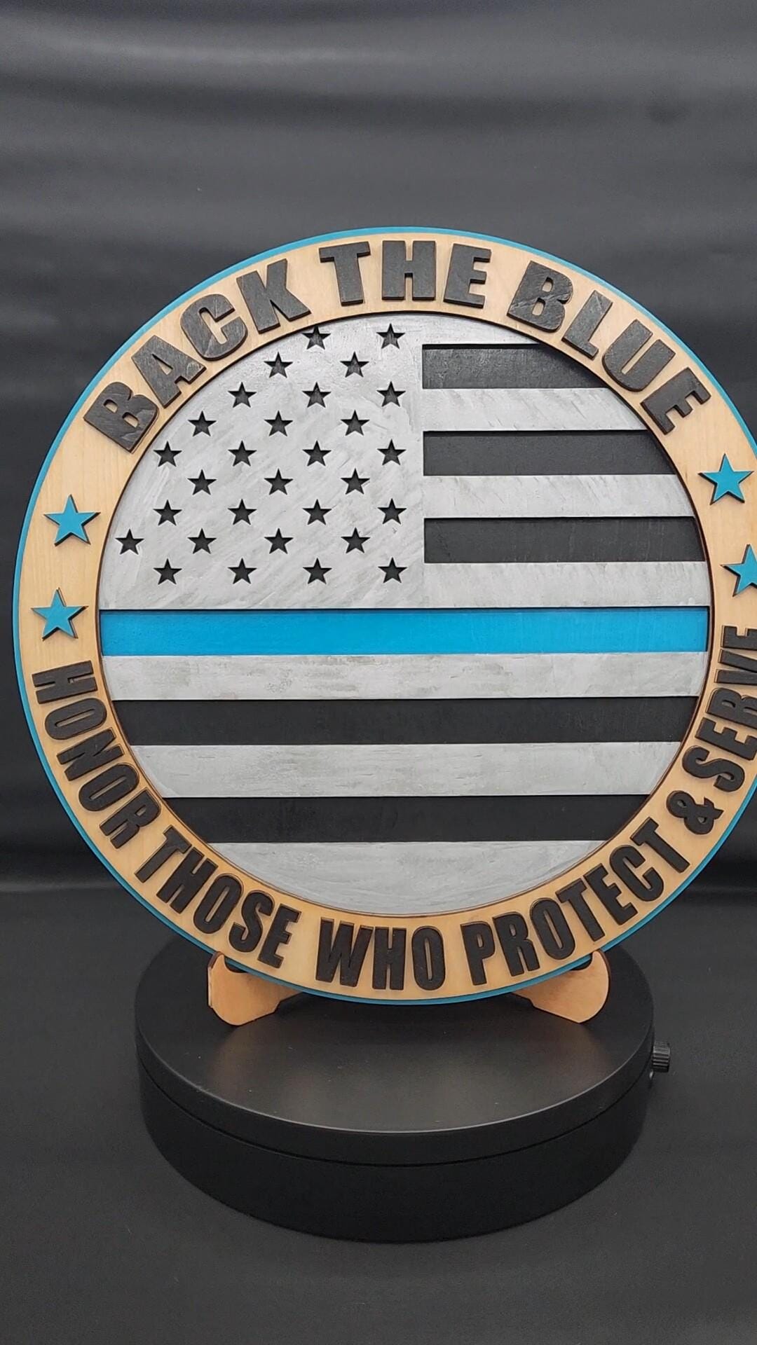 Thin Blue Line Wall Tribute – Law Enforcement Support Decor – Officer ...