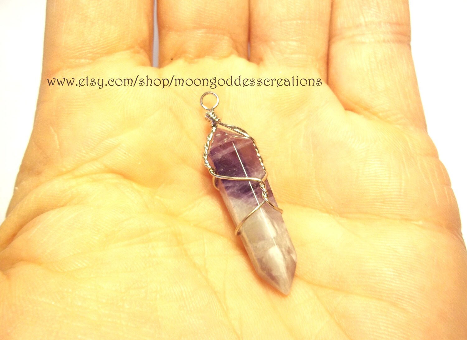 Double Terminated Wire Wrapped Amethyst Point Pendant - Etsy