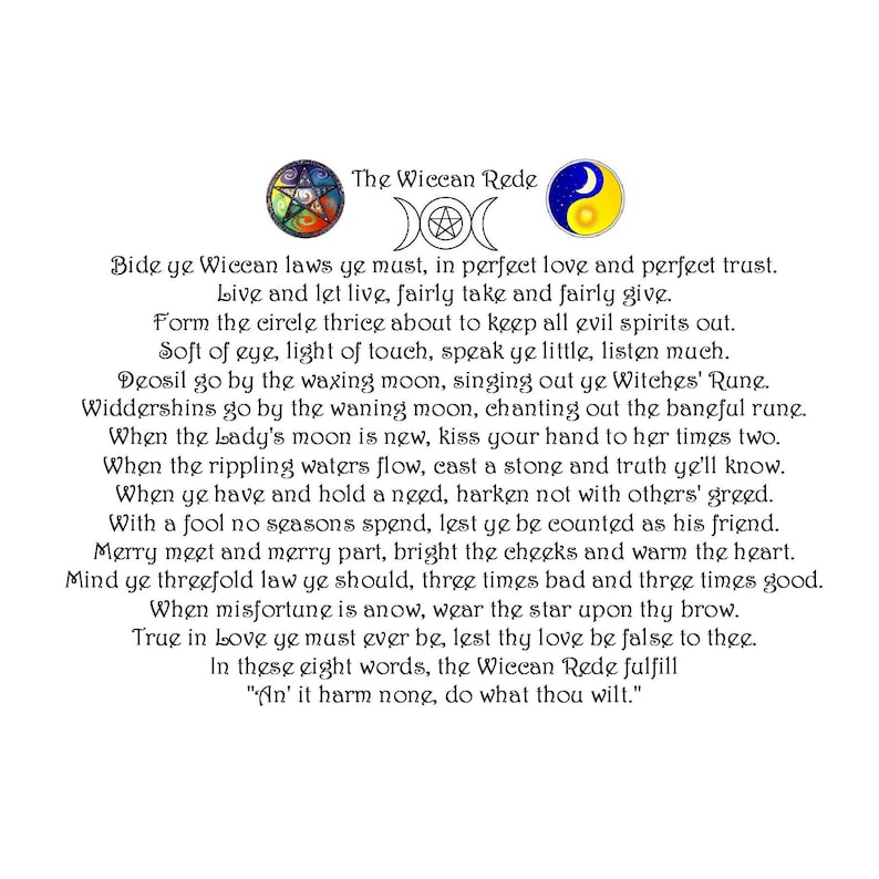 The Wiccan Rede Printable - Etsy