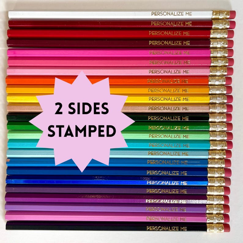 Custom Foil Stamped Pencils - TWO Sides Stamped on Each Pencil ...