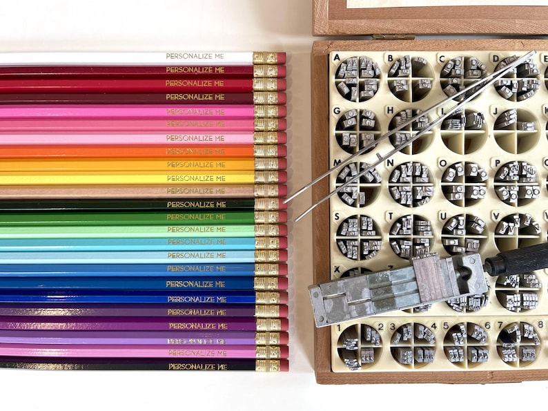 100 Bulk Custom Pencils, Personalized & Hot Foil Stamped, Promotional ...
