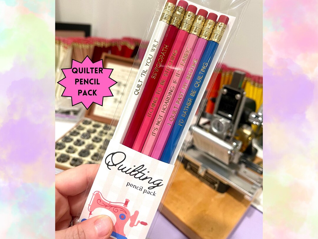 Quilting Pencil Set of 6, Funny Sewing Pencils, Gift for Quilters ...