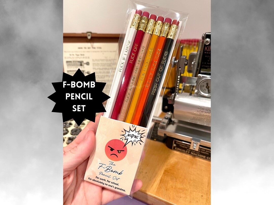 The F-bomb Pencil Set - 6 NSFW Pencils (funny, Rude, Adult Humor) Gag ...