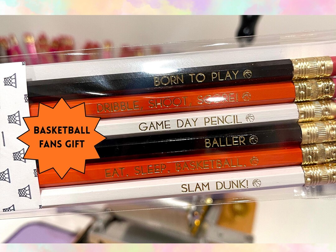 Basketball Pencils - 6 Pack of Fun Basketball Sayings, Gifts for ...