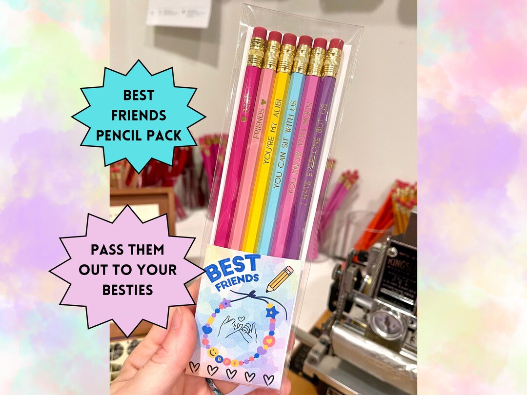Funny Best Friend Pencil Pack, Set of 6, BFF Gift, Chaotic Friendship ...