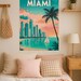 Vibrant Miami Beach Digital Poster | Retro Skyline Art Print | Tropical ...