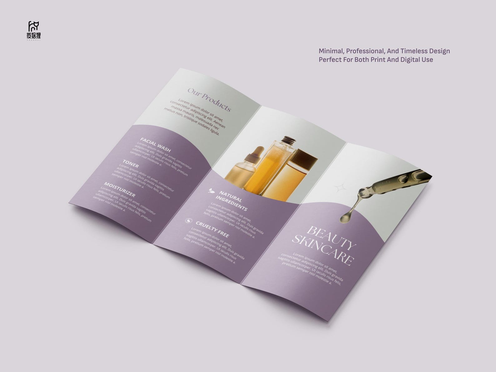 Editable Skincare Trifold Brochure Template: Medspa, Beauty Salon ...