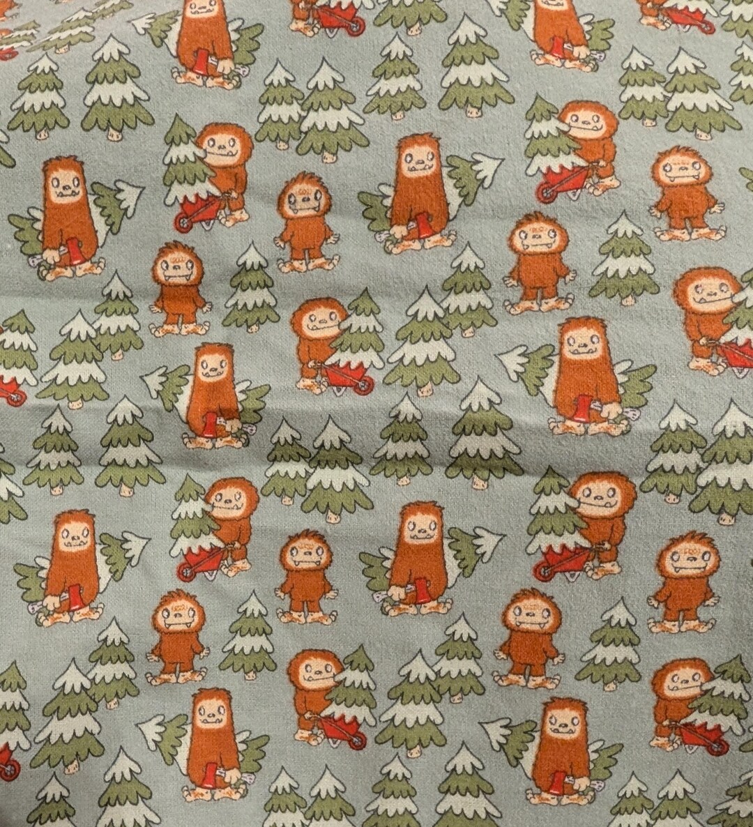 Super Snuggle Flannel Bigfoot Lumberjack Forest Flannel Fabric by the ...