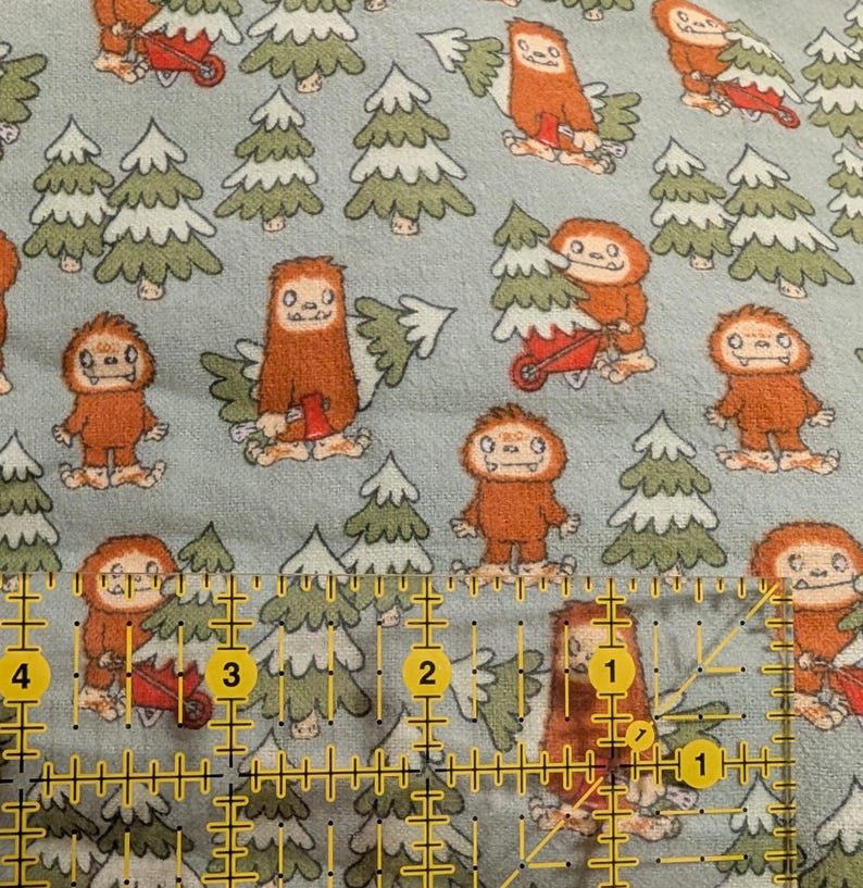 Super Snuggle Flannel Bigfoot Lumberjack Forest Flannel Fabric by the ...