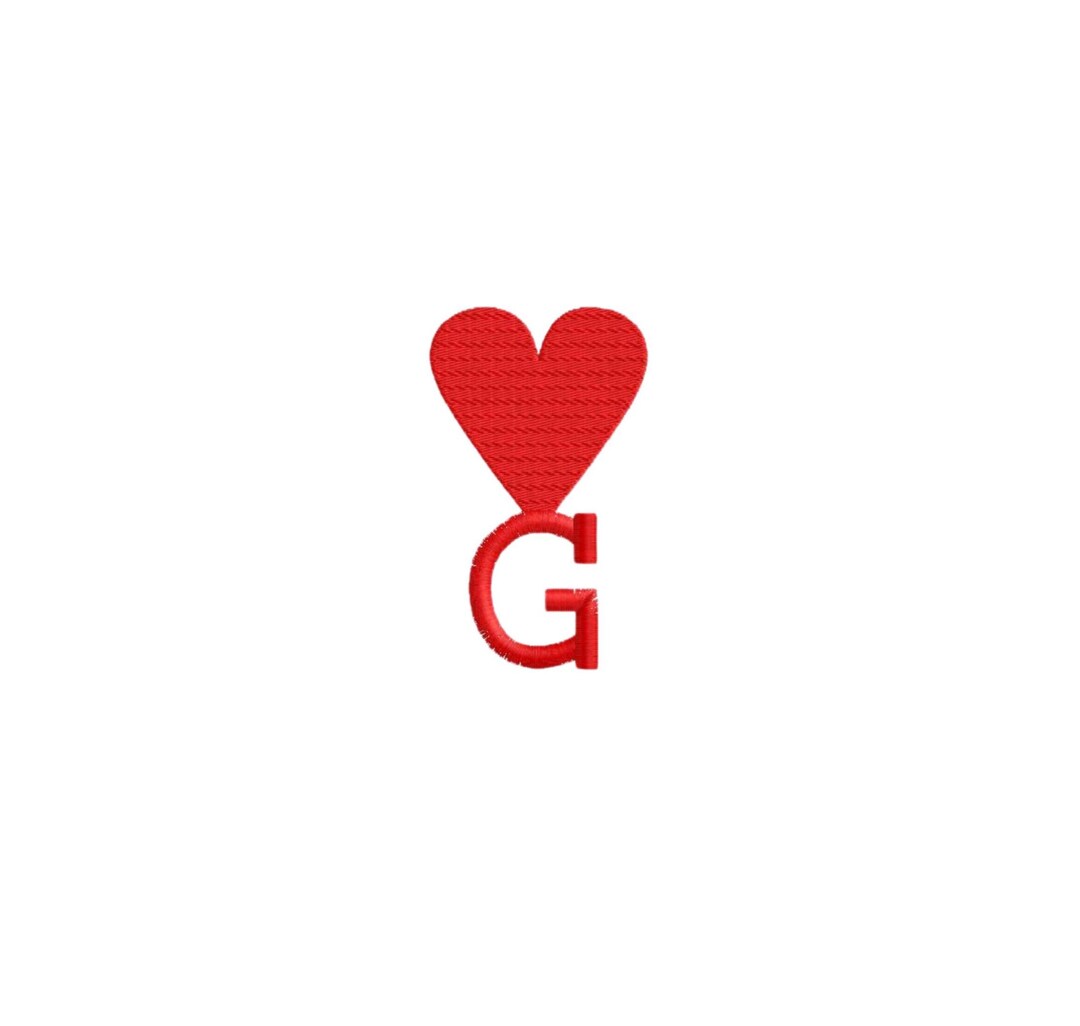 Heart Alphabet G Monogram Embroidery Design - Etsy