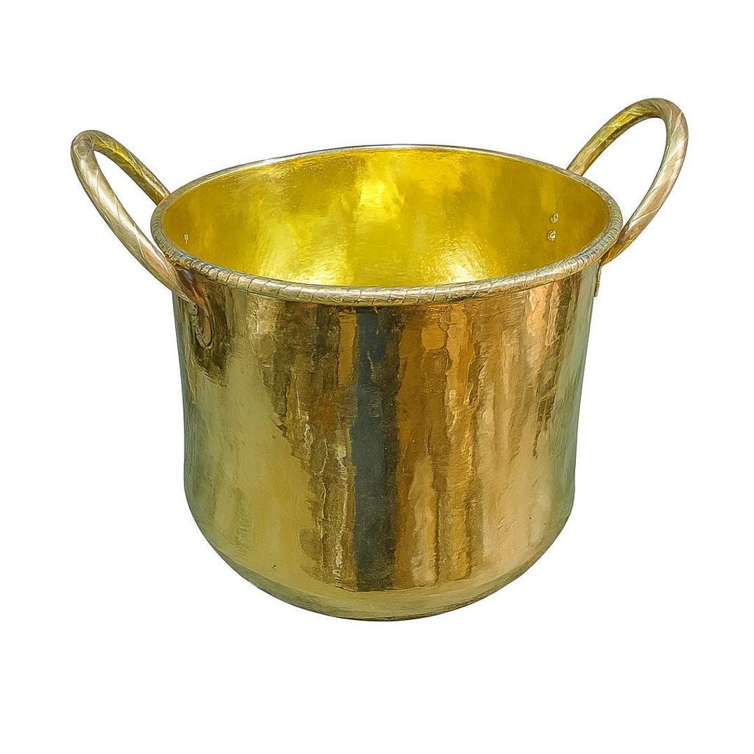 Handmade Moroccan Brass Hammam Bucket – Traditional Copper Bath Basin ...