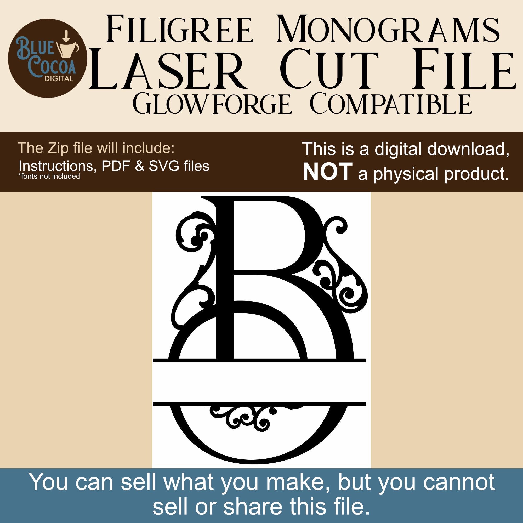 Filigree Monogram | Letter B | Vector File | Glowforge Compatible - Etsy