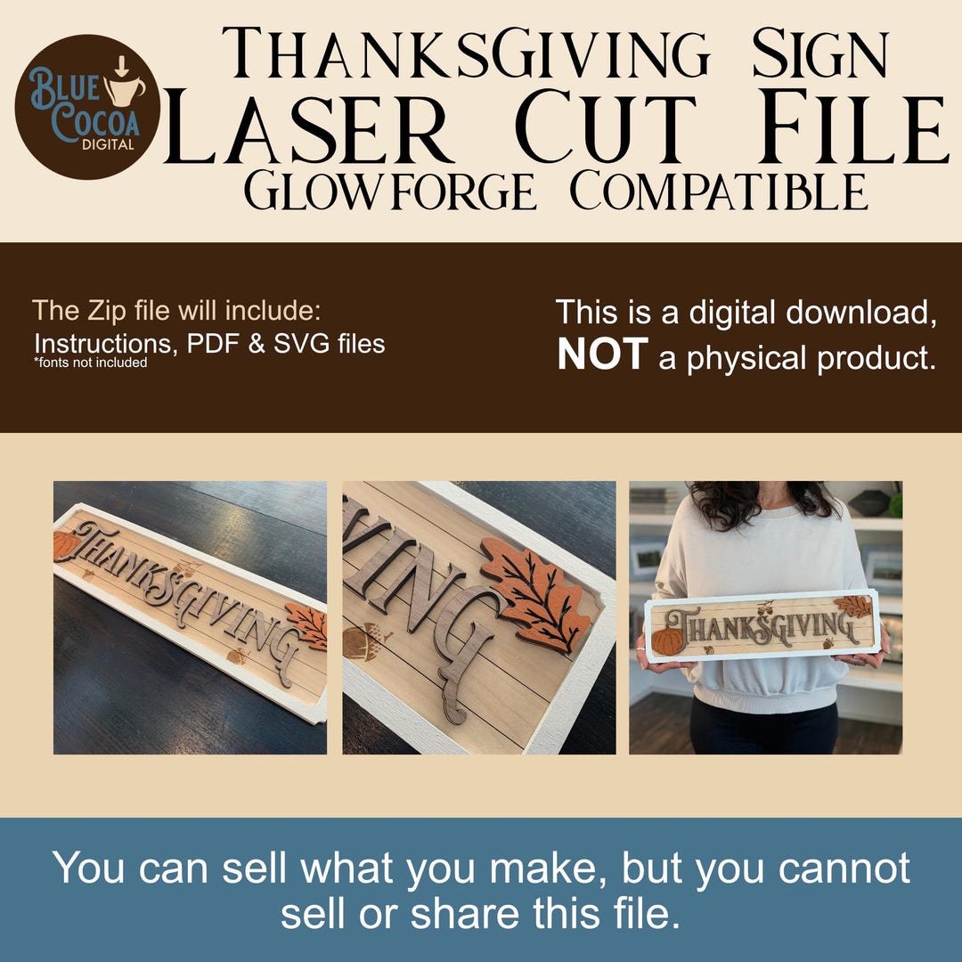 Thanksgiving Sign SVG File | Holiday Decor | Digital File - Etsy