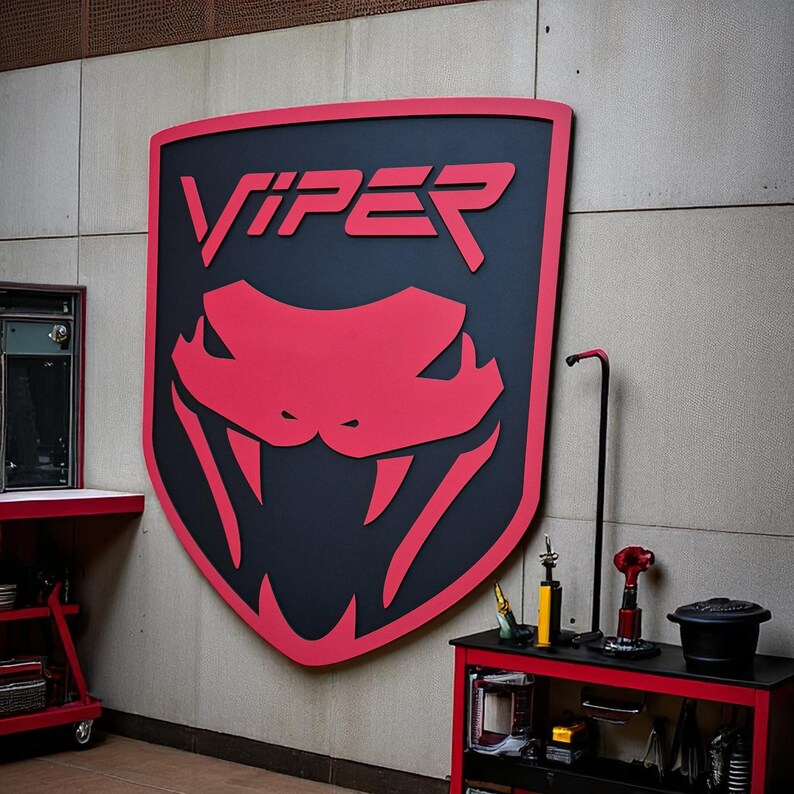 Handmade Dodge Viper Wood Wall Art: American Muscle Car Logo - Etsy